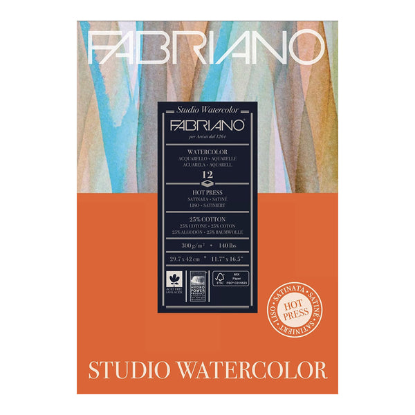 Fabriano Studio Water Colour Pads - Hot Pressed - 300gsm
