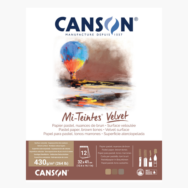 Canson Mi-Teintes Velvet Paper - Brown Tones - 32x41cm Pad